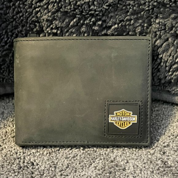 Harley-Davidson | Bags | Harley Davidson Mens Bifold Leather Wallet ...
